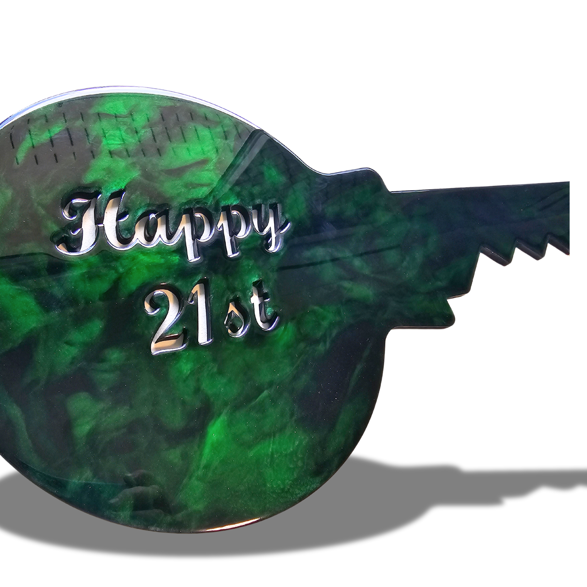 Greenstone design 21st Key resin artwork – Gravity Designz