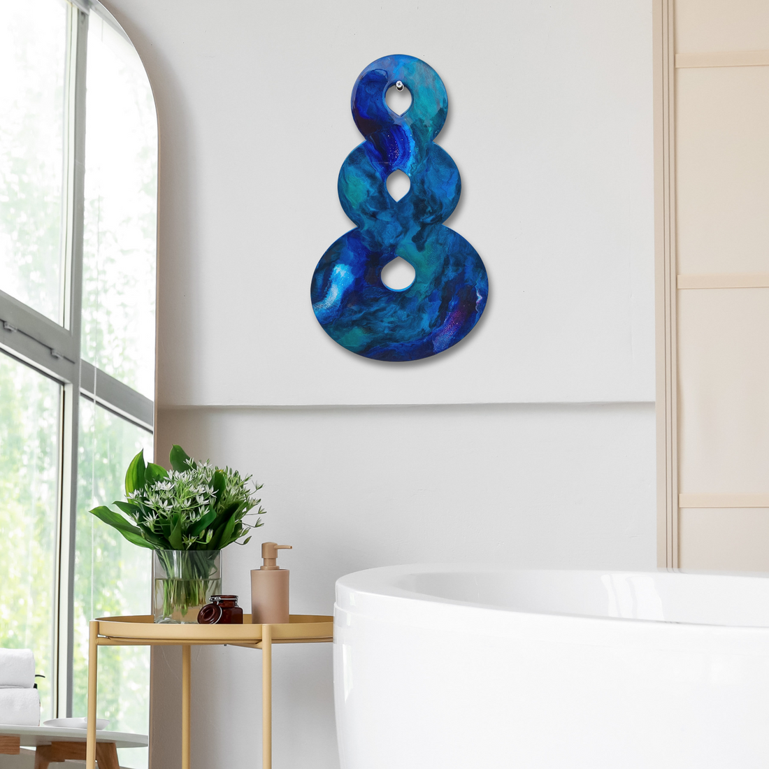 Paua Pikorua Infinity Twist resin artwork – Gravity Designz